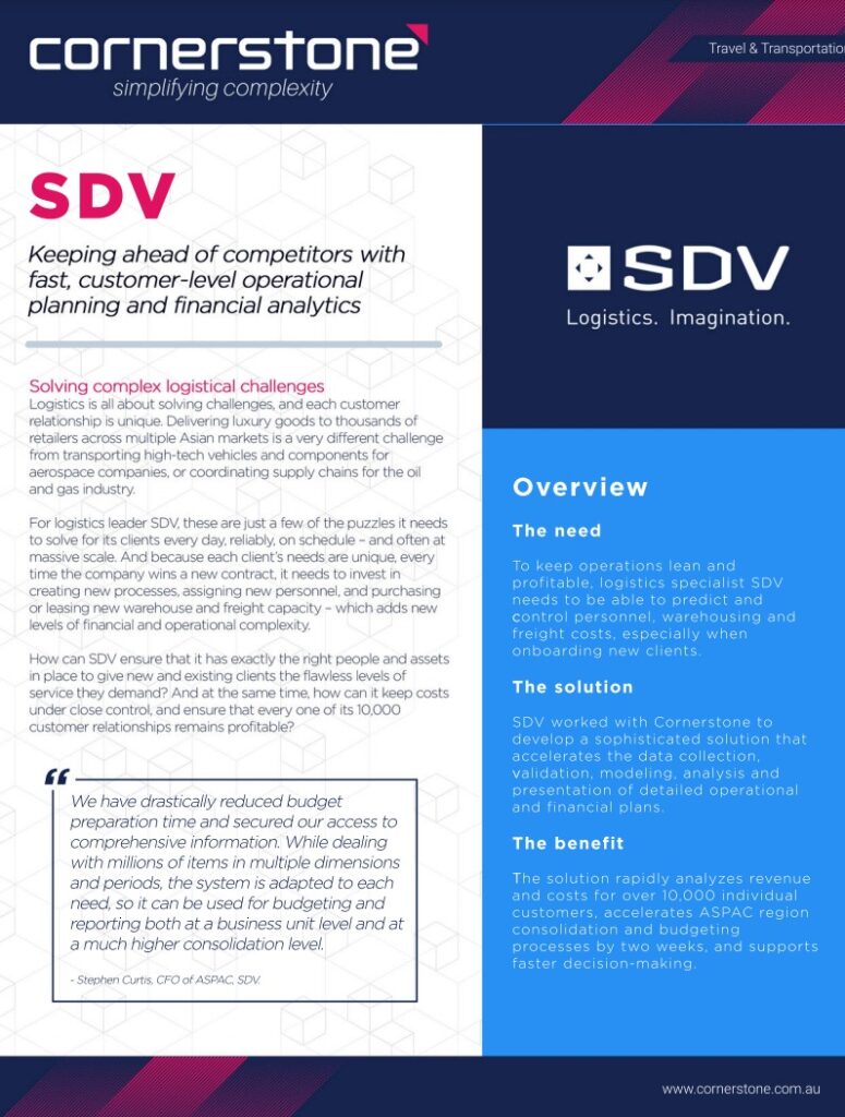 SDV Logistics - Cornerstone Performance Management